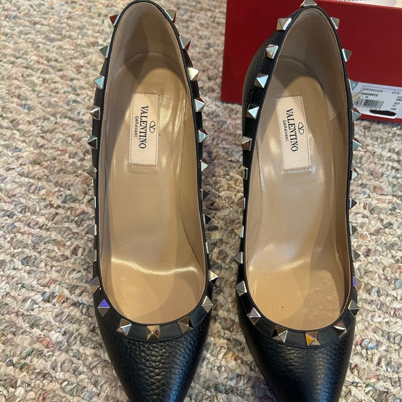 Valentino | Shoes | Valentino Rock Stud Heels Size 37 Black | Poshmark
